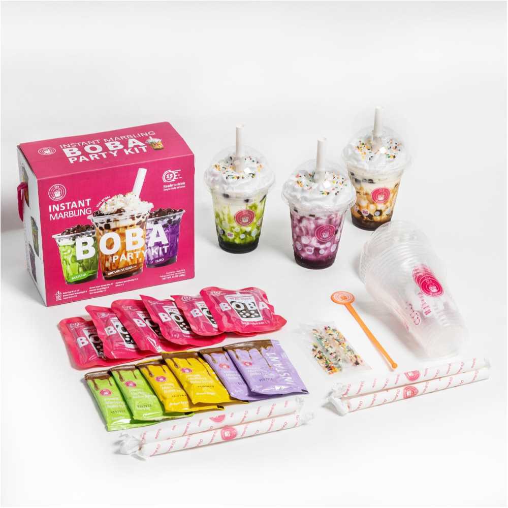 Instant Marbling Boba Party Kit 3 Flavors 360g O's Bubble