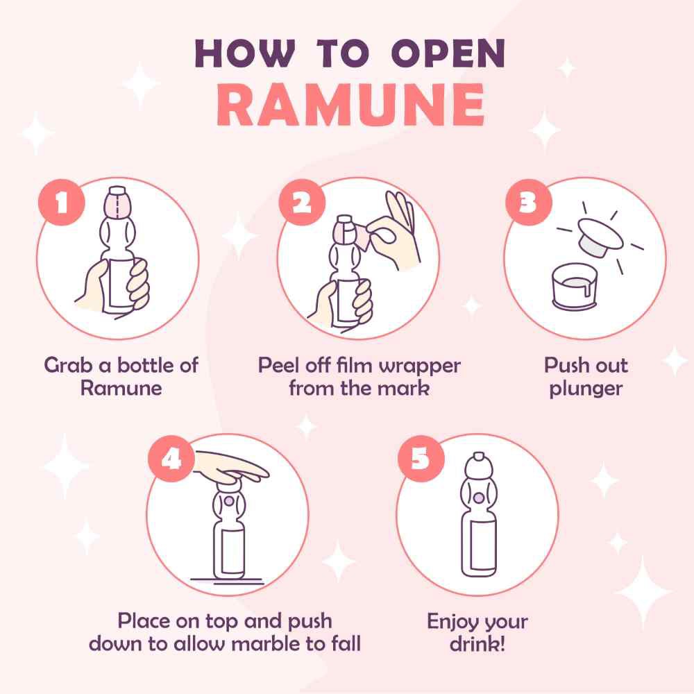 White Peach Ramune 200ml Hatakosen